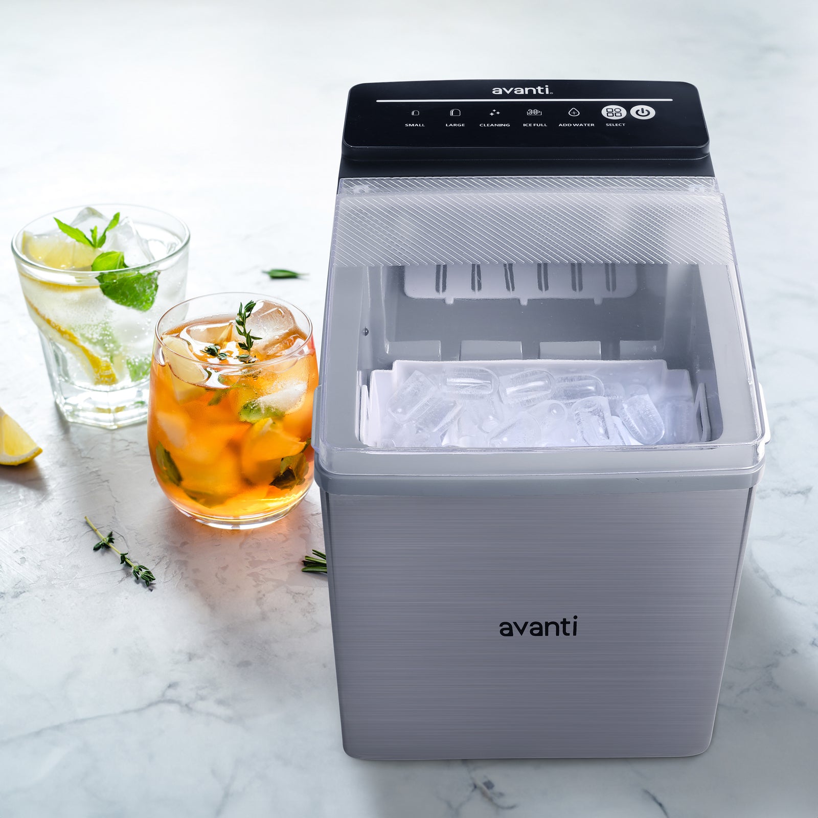 Avanti 33lb. Speedy Ice Countertop Bullet Ice Maker in Stainless Steel ...