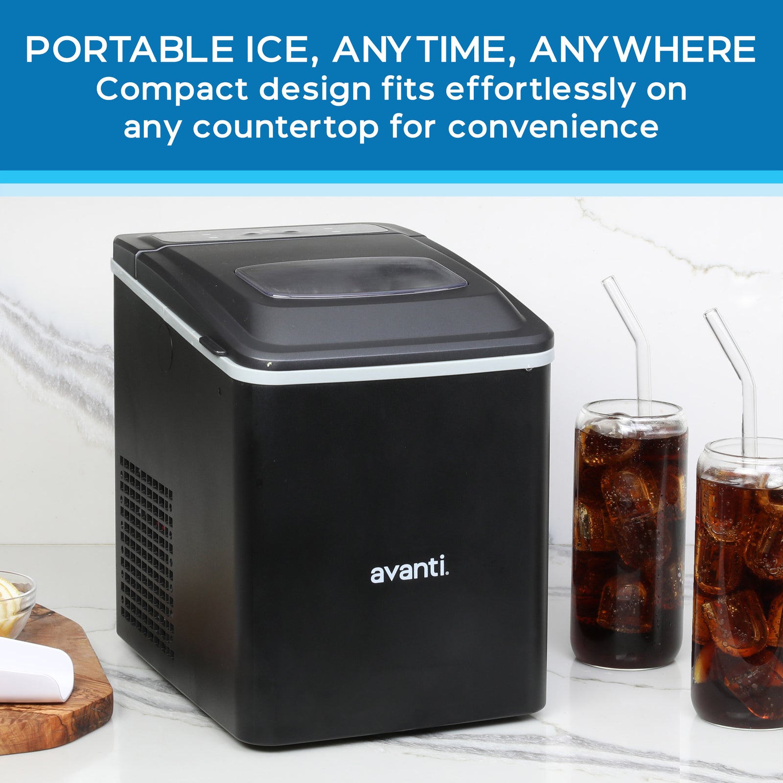 Avanti Mighty Ice 26lb. Countertop Bullet Ice Maker, in Black (AVIM2625BK)