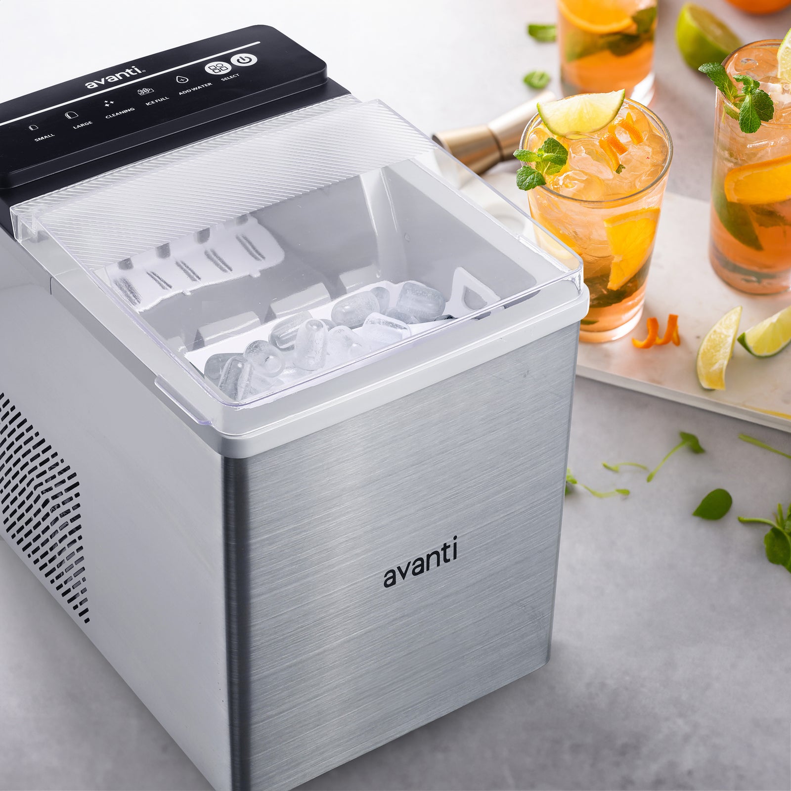 Avanti 33lb. Speedy Ice Countertop Bullet Ice Maker in Stainless Steel ...